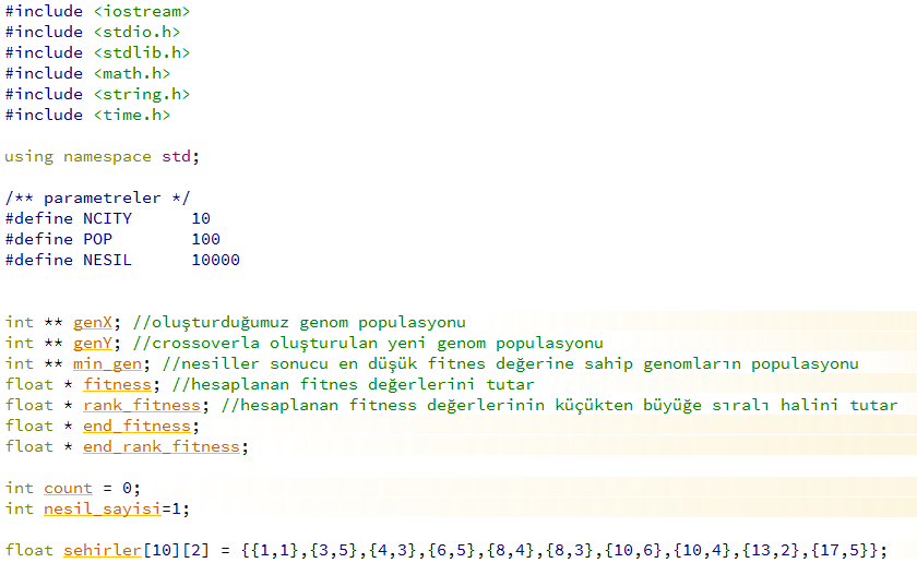 Genetik Algoritmalar: Gezgin Satıcı Problemi 1 – ortaya karışık